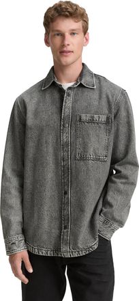 Tom Tailor Herren 1047991 Hemd, 10219-Used Mid Stone Grey Denim, XL