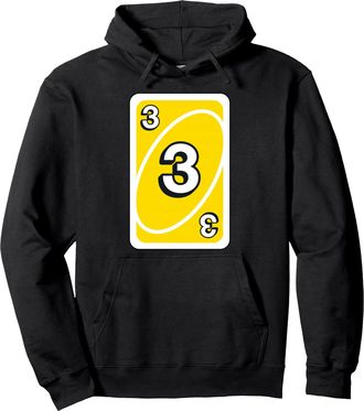 Uno Halloween Gelb 3 Karten Pullover Hoodie