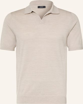 Reiss Reiss Strick-Poloshirt Duchie Aus Merinowolle grau