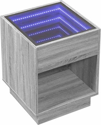 vidaXL Couchtisch mit Infinity-LED Grau Sonoma 40x40x50 cm vidaXL