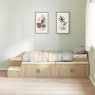 vidaXL Aufbewahrungsbettgestell Sonoma Eiche 75x190 cm Vidaxl 951474