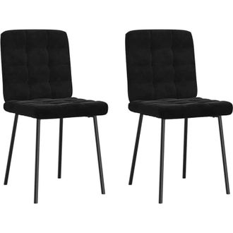 vidaXL Vidaxl - Chaises à manger lot de 2 Noir Velours
