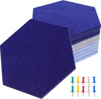 Holibanna 10 St&uuml;ck Sechseckige Filz Pinnw&auml;nde 9mm Dekorative Wand Memotafeln f&uuml;r B&uuml;ro Zuhause Kinderzimmer Inklusive Rei&szlig;zwecken