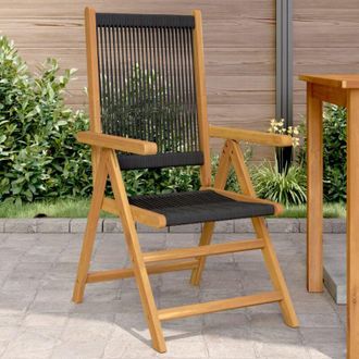 vidaXL Vidaxl - Gartenst&uuml;hle 2 Stk. Schwarz Massivholz Akazie und Polypropylen