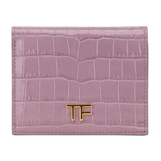 Tom Ford Gl&auml;nzende Krokodilleder-Portemonnaie Vertikal - - Accessories - Damen - Lila - ONE SIZE