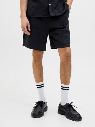 Jack & Jones Jogger Pants JACK & JONES JPSTJAIDEN PATRAS JOGGER SHORT REG, Herren, Gr. XXL, N-Gr, schwarz, Web, Obermaterial: 100% Baumwolle, unifarben, relaxed fi