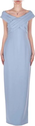 Ralph Lauren Femme, Robes, Bleu, Taille: 38 FR Off-Shoulder Midi Dress