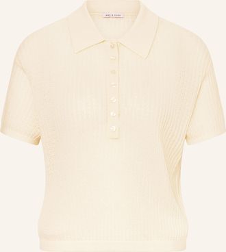 Mrs & Hugs Mrs & Hugs Strick-Poloshirt Mit Cashmere weiss