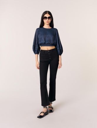 Maje Kurzes Satintop - Marineblau - Gr&ouml;&szlig;e 34 - Maje