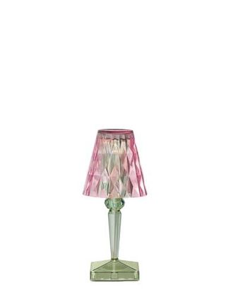 Kartell Battery, Batteriebetriebene Tischleuchte, H 30 cm, Rosa/Mint