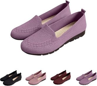Generic Mocassins orthop&eacute;diques en tricot confortable pour femme, chaussures de marche antid&eacute;rapantes, tendance, l&eacute;g&egrave;res, en maille respirante, semelle souple