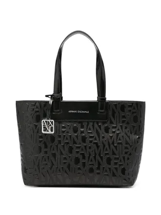 A|X Armani Exchange Shopper mit Logo-Pr&auml;gung - Schwarz