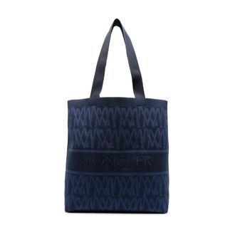 Moncler Knit Tote Bag - - Bags - Herren - Blau - ONE SIZE
