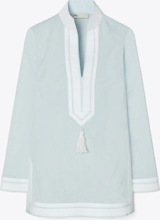 Tory Burch Damen Einfarbige Tunika mit Quasten