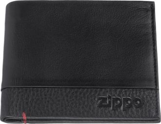 Zippo Geldbörse - Leder - Schwarz - Kleines Portemonnaie für Damen und Herren - Portmonee mit RFID-Schutz - Ideal für Karten und Scheine