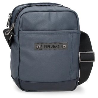 Pepe Jeans London Hatfield Umh&auml;ngetasche mit zwei F&auml;chern, Blau, 17 x 22 x 7,5 cm, Polyester, blau, Talla &uacute;nica, Umh&auml;ngetasche mit zwei F&auml;chern