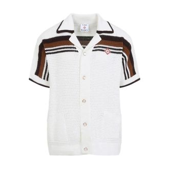 Casablanca Chemise en crochet tennis - Homme - Chemises - Blanc - Taille: M