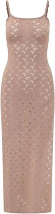 Marine Serre Femme, Robes, Rose, Taille: 42 FR Moon Long Dress