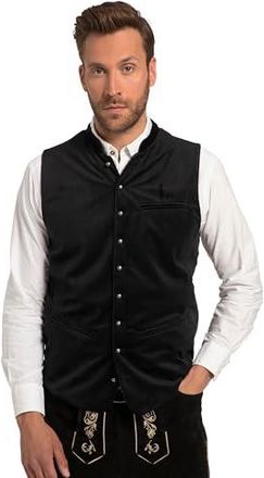 JP1880 Hommes Grandes Tailles Gilet Costume Costume Velours Col Montant Dos Tricoté Jusquà la Taille 70, Noir, 70 Große Größen