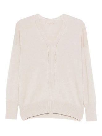 Drumohr pull à col v - Tons neutres