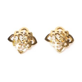 Chanel Ohrringe - CC Square Clip On Earrings - Gr. unisize - in Gold - f&uuml;r Damen
