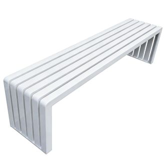 Generic Gartenb&auml;nke Metall Ohne Lehne 2 Sitzer Balkonbank Wetterfest Robuste Parkbank f&uuml;r Terrasse Schulhof Garten Balkon, Keine Montage Erforderlich(White,59