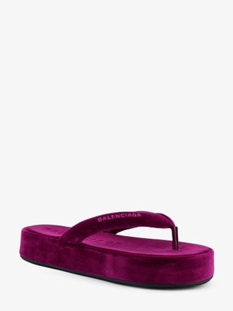 Balenciaga Womens Sandals Jet Lag Stretch Velvet Purple Cotton-Viscose-Rubber Cotton/viscose/rubber