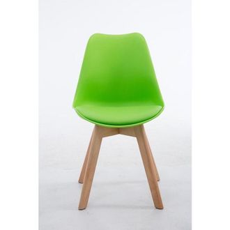 Clp Chaise de salle à manger avec cadre en bois naturel et assis dans différentes couleurs comme colore : vert