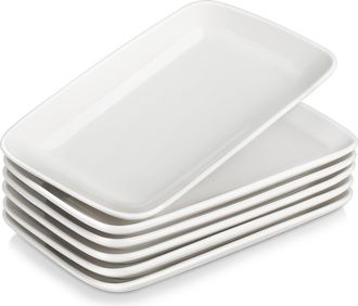 Malacasa Servierplatte Porzellan, Serviertablett 6-teiliges Set