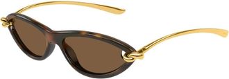 Bottega Veneta Femme, Accessoires, Brun, Taille: 56 MM Knot Cat Eye Lunettes de soleil