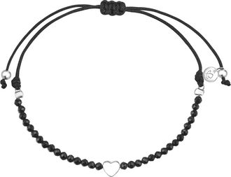 Glanzst&uuml;cke M&uuml;nchen Armband - Sterling Silber Armband Spinell Herz - Gr. ONESIZE - in Silber - f&uuml;r Damen