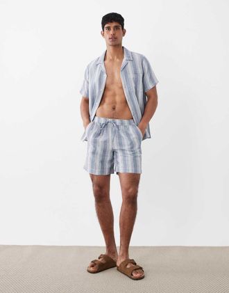 South Beach Strand-Shorts aus H&auml;kelstrick in Blau gestreift
