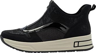 Rieker N8151-00 Schlupfstiefel Textil & Synthetik Damen in schwarz-Kombi - Gr. 42