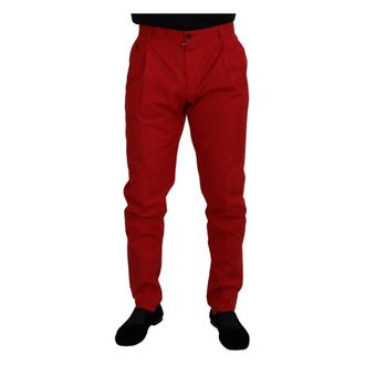 Dolce & Gabbana Rote Baumwollhose Jeans - - Trousers - Herren - Rot - XS