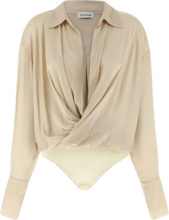 Andamane Femme, Tops, Beige, Taille: 34 FR Paloma Shirt Style Bodysuit