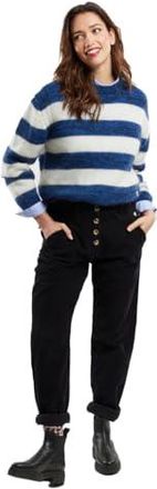 Armor Lux Femme Rayé Héritage en Mohair Pull-Over, Seal/Sodalite/Nature, XL EU