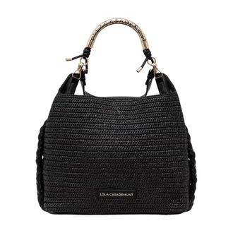Lola Casademunt Raffia-Effekt Shopper Tasche - - Bags - Damen - Schwarzk - ONE SIZE
