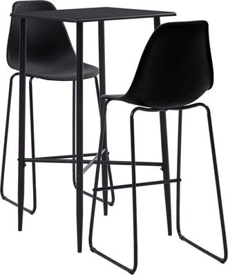 vidaXL Ensemble de bar 3 pcs Plastique Noir Vidaxl