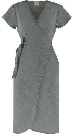 Janice Midikleid Musselin Kleid Chadies Sommerkleid mit Bindeband V-Ausschnitt