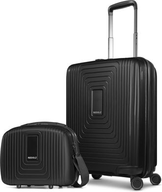 Redolz Hartschalen Koffer-Set-2-teilig | S Trolley 40 x 23 x 55 cm mit Dehnfalte 5 cm - 2,9 kg + Beauty-Case 34 x 17 x 27 cm - 1,1 kg | f&uuml;r Damen & Herren (E