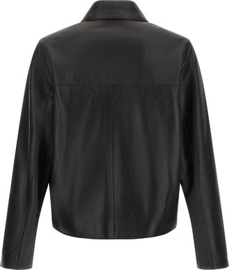Ami Lamb Leather Jacket - Black