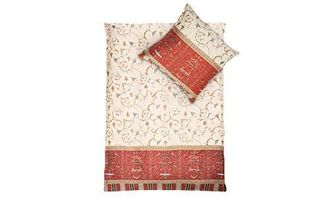 Bassetti OPLONTIS Bettwäsche + 2 Kissenhüllen aus 100% Baumwollsatin in der Farbe Rot v.8, Maße: 200x200 + 2 K 80x80 cm - 9237473