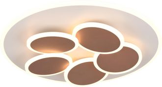 Trio Leuchten LED Deckenleuchte Mandala 653210676, Metall Warm Grey/Coffee, inkl. 35 Watt LED, Fernbedienung, Switch Dimmer, Lichtfarbe einstellbar, Timer, Nachtlic