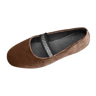 Generic Chaussures Mary Jane larges et d&eacute;contract&eacute;es pour femme - &Eacute;l&eacute;gantes - Couleur unie - Respirantes - L&eacute;g&egrave;res et confortables - Avec sangle &eacute;lastique - P