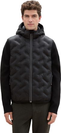 Tom Tailor Herren Hybrid Weste mit Kapuze,29999 - Black, XXL