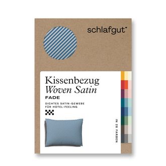 Schlafgut Woven Fade Satin Kissenbezug 70x90 cm Red Fade gestreift in Premium Hotelqualit&auml;t, Kopfkissenbezug einzeln mit 100% weicher Baumwolle