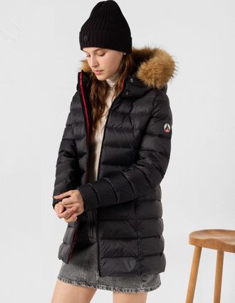 Jott Doudoune mi-longue Grand Froid Noir Perle - Taille XS