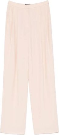 Emporio Armani Femme, Pantalons, Rose, Taille: 38 FR Pantalon en Gabardine Technique avec Plis