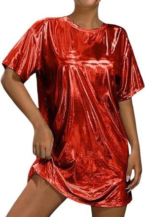 Generic Tee Shirt Femme Sport Loisirs Chic T-Shirts Haut &Agrave; Manches Courtes Ete Loose Basic Tee-Shirt Grande Taille Confortable Col en Rond Top Blouse Manche C