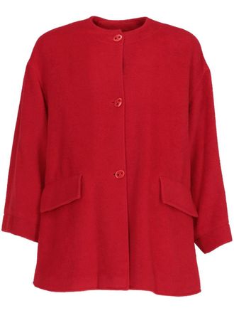 Dior manteau à simple boutonnage (années 1980) - Rouge